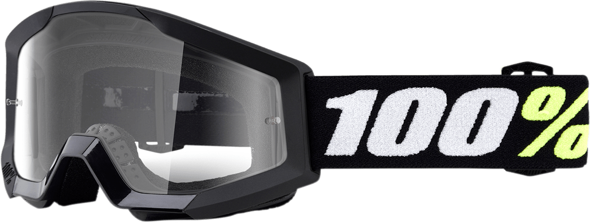 100% Strata Mini Goggles - Black - Clear Lens 50033-00001 – Electrek Moto