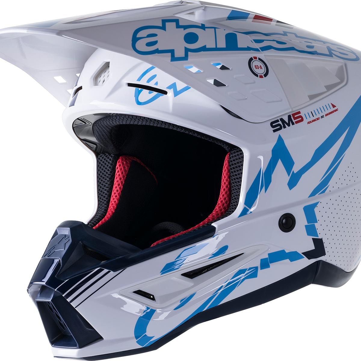 SM5 Helmet - Action - Gloss White/Cyan/Black - XL – Electrek Moto