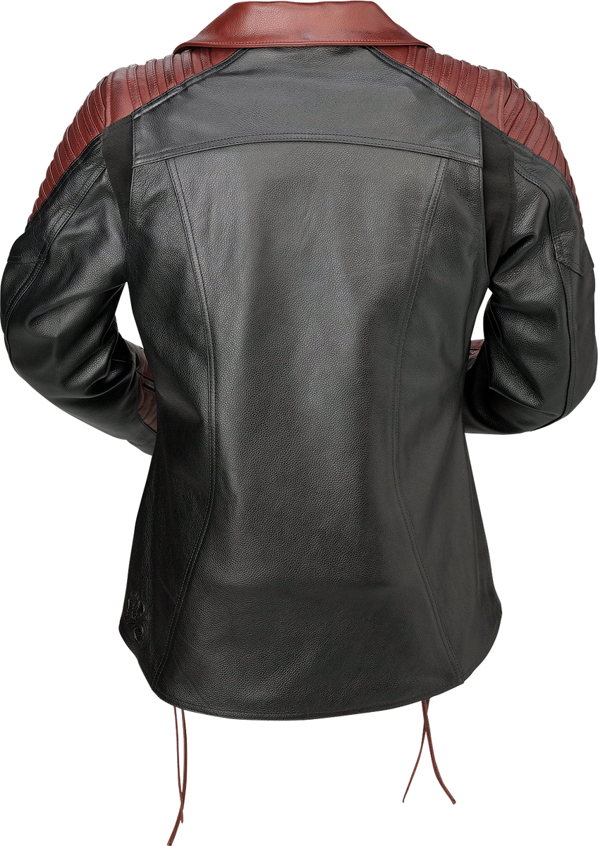 Z1R Women's Combiner Leather Jacket - Black/Red - Large 2813-1012 ...